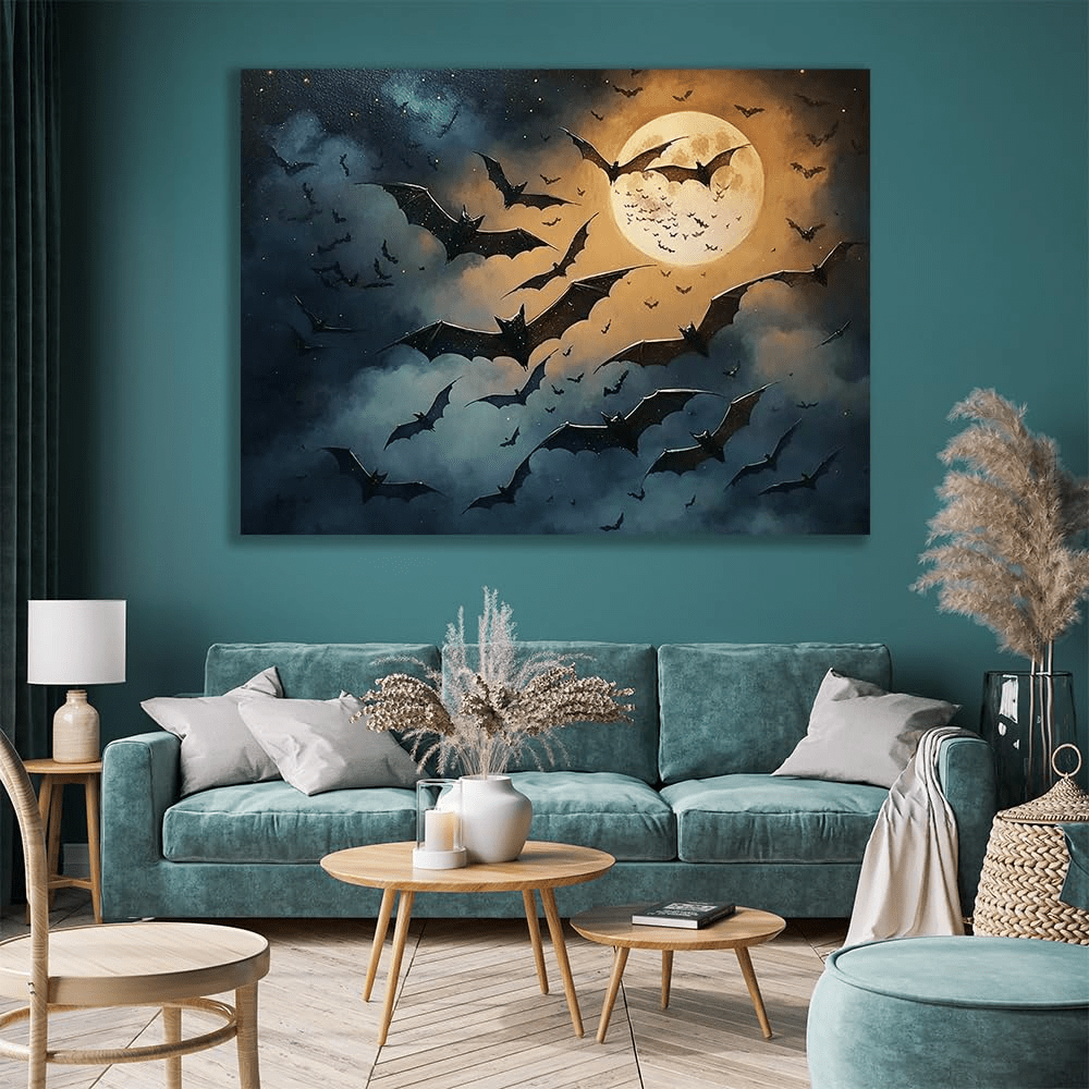 Frameless Vintage Bat Posters Bat Wall Art Prints Rustic Bat Wall Decor ...