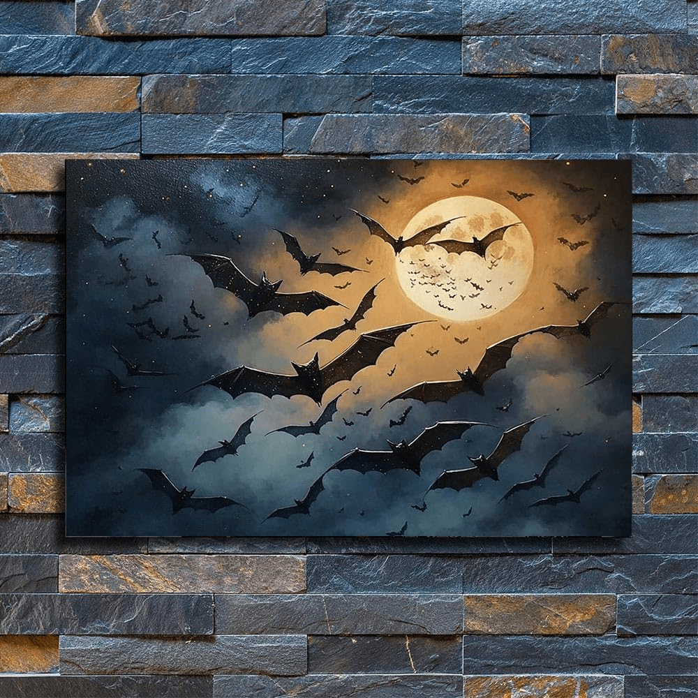 Frameless Vintage Bat Posters Bat Wall Art Prints Rustic Bat Wall Decor ...