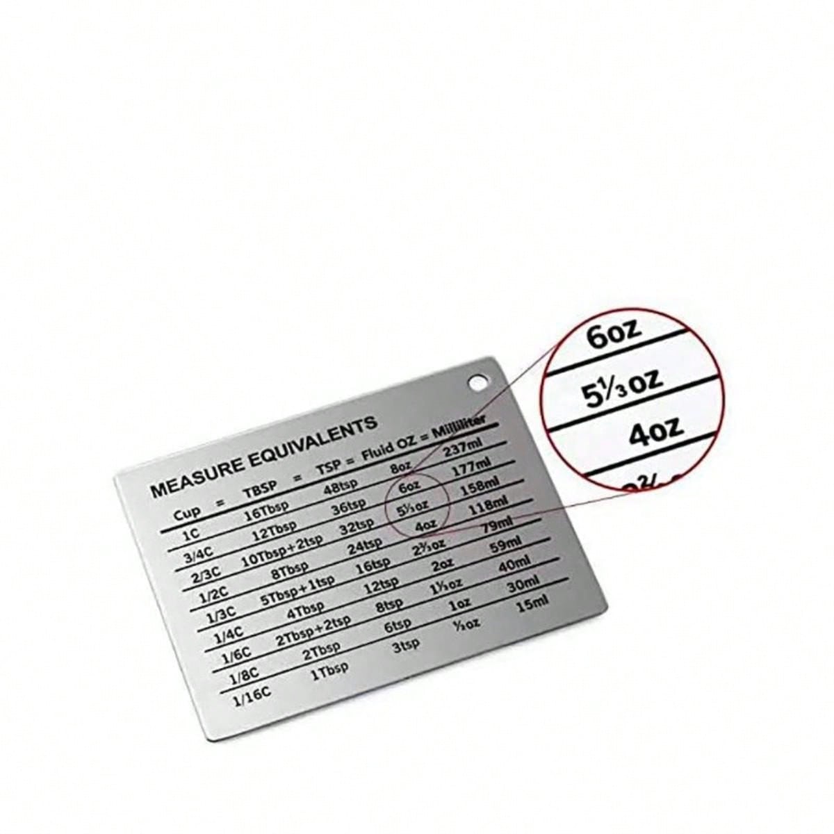 Stainless Steel Kitchen Conversion Chart Refrigerator Magnet With ...