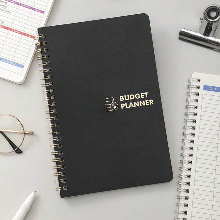 50 sheets Black Budget Planner Monthly Bill Organizer PVC Hardcover ...
