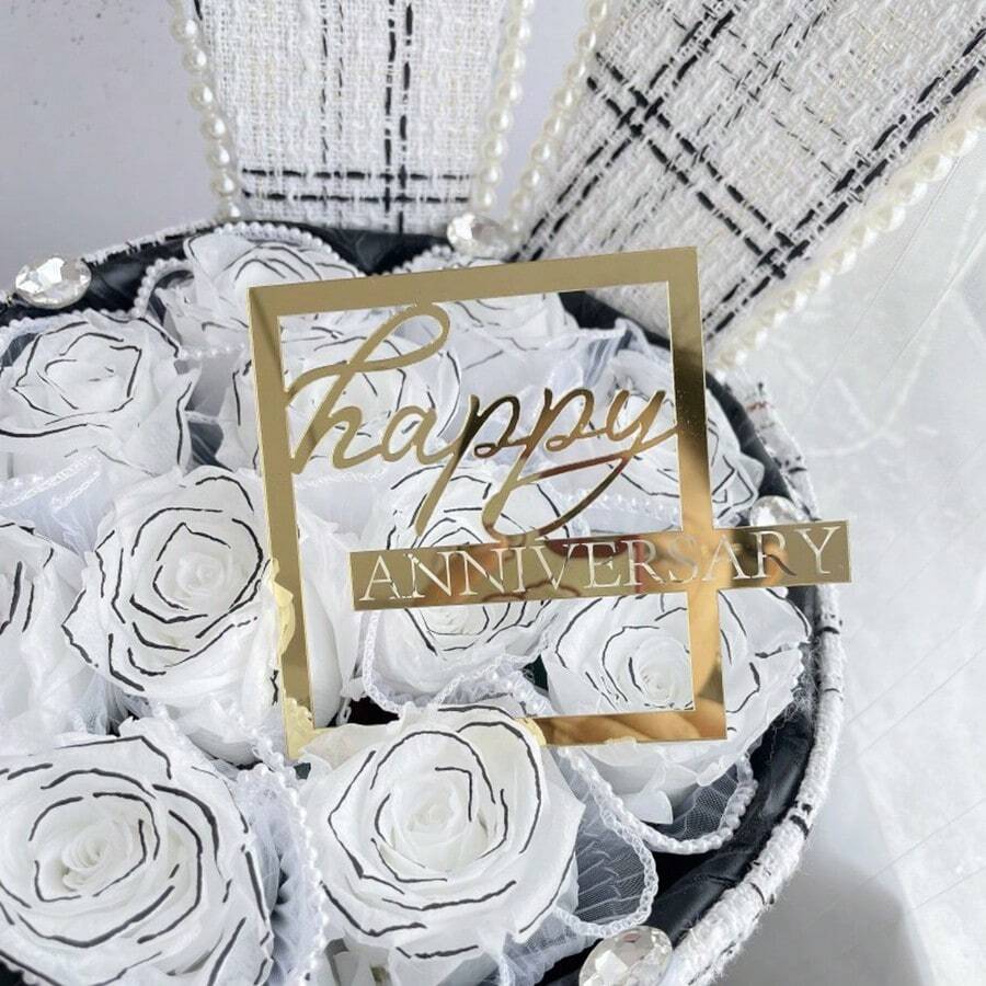 Birthday Cake Topper Set, Double-Sided Glitter, Acrylic Happy Birthday ...