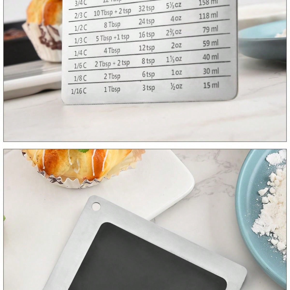 Stainless Steel Kitchen Conversion Chart Refrigerator Magnet With ...
