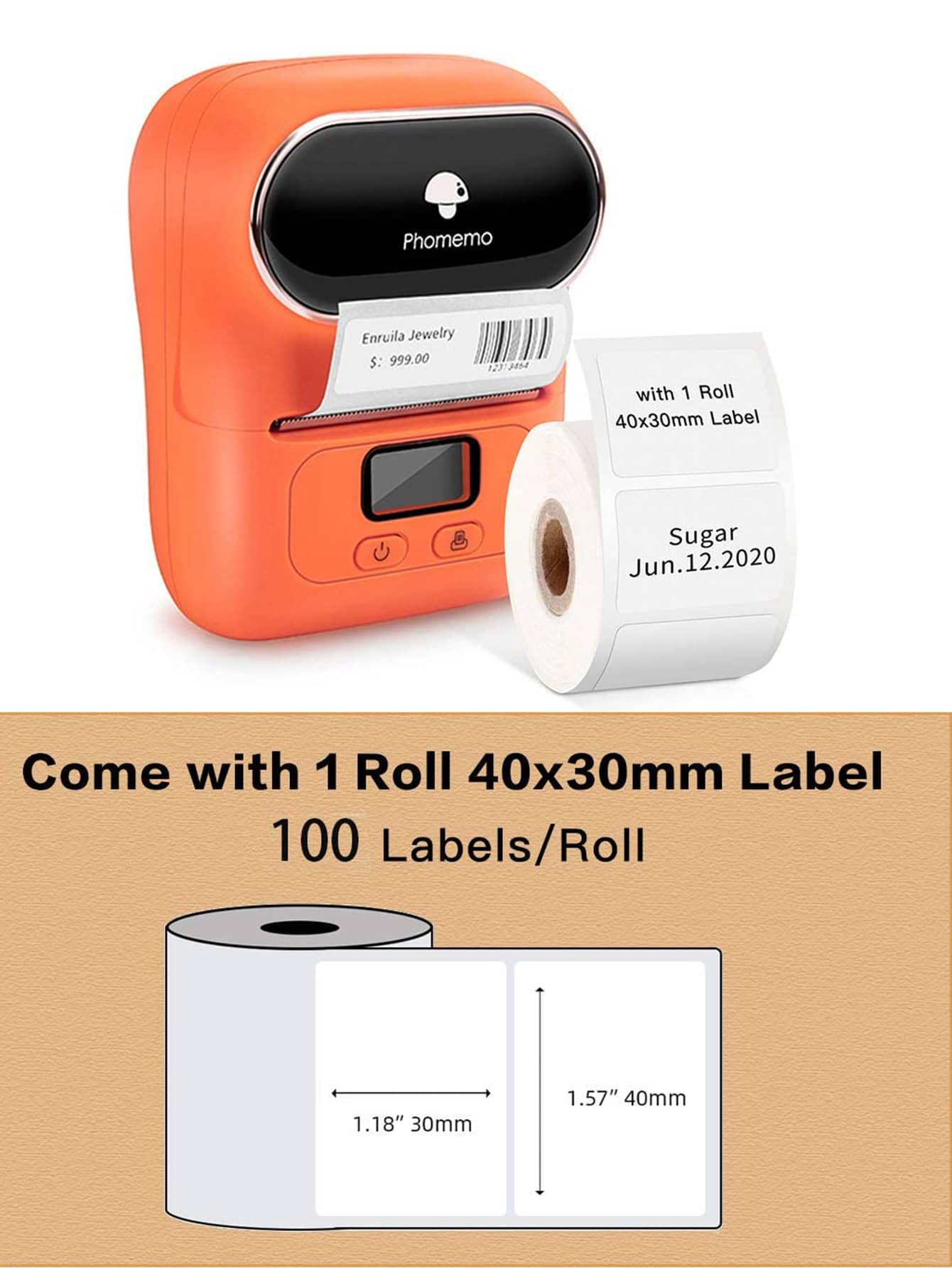 Phomemo M110 Label Makers - Portable Bluetooth Thermal Label Maker Printer For Barcode, Clothing ...