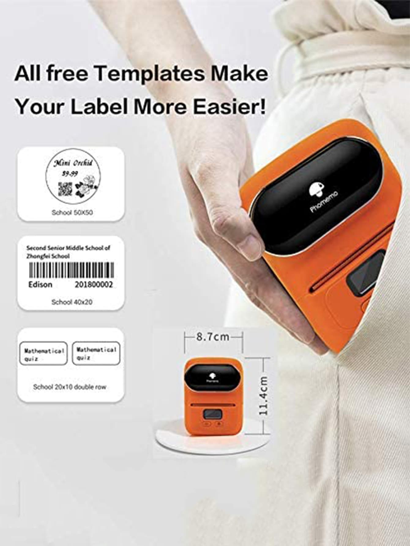 Phomemo M110 Label Makers - Portable Bluetooth Thermal Label Maker Printer For Barcode, Clothing ...