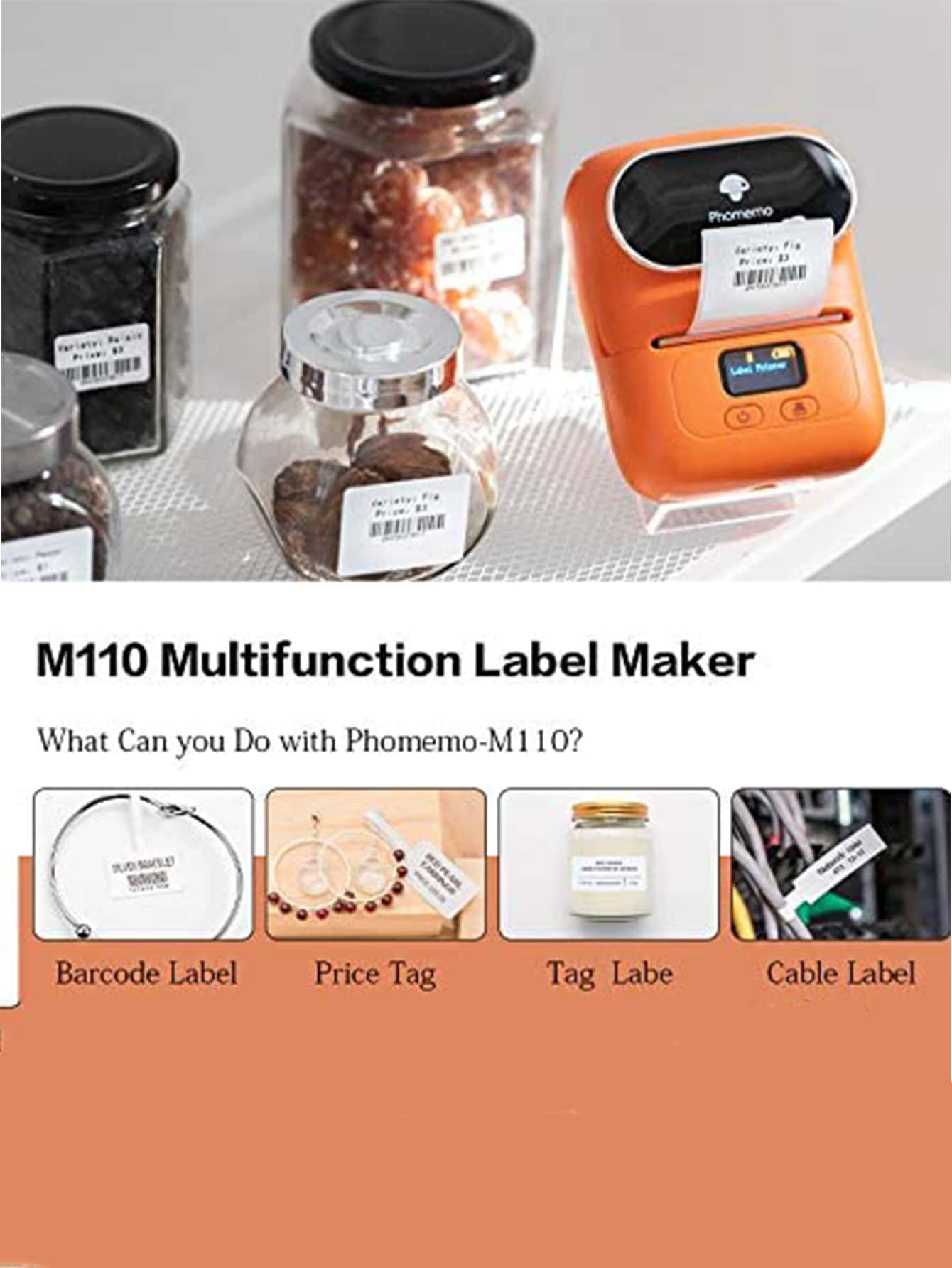 Phomemo M110 Label Makers - Portable Bluetooth Thermal Label Maker ...