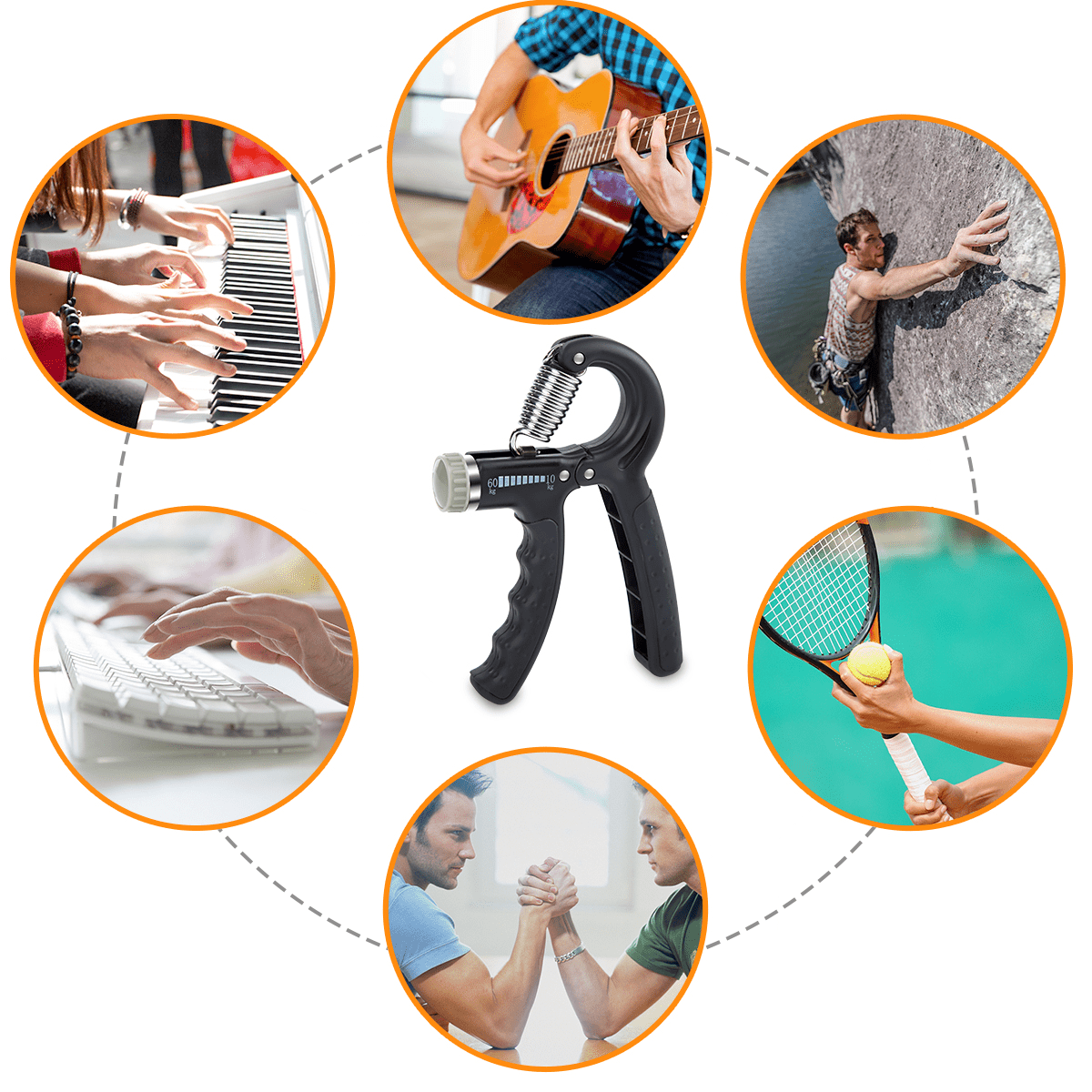 Hand Grip Strengthener, Forearm Exerciser, Handheld Gripper, Hand ...