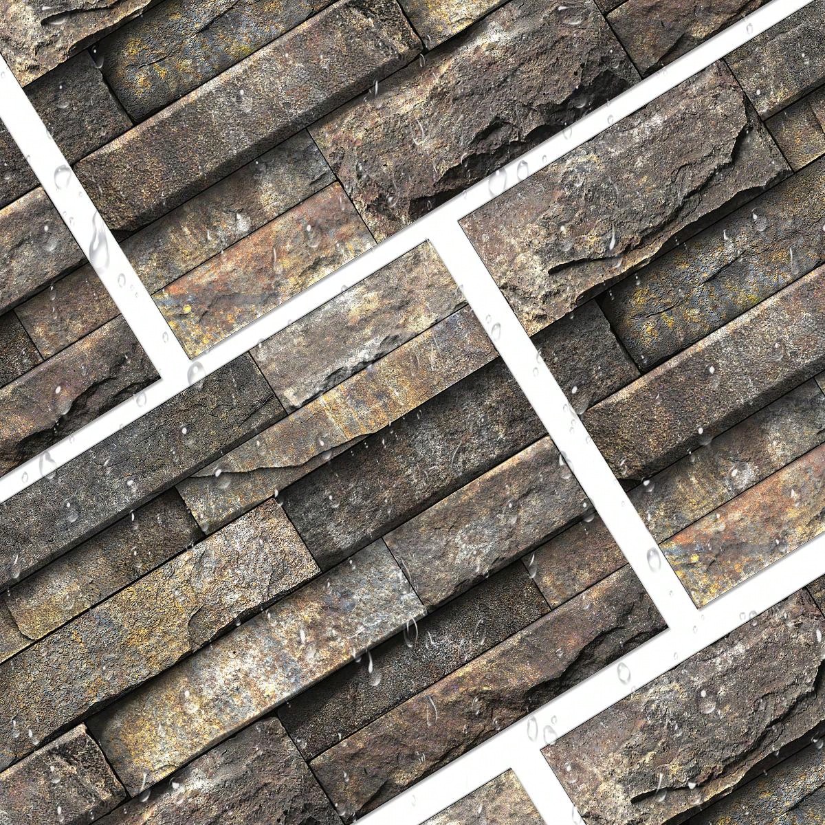 30x15cm Thickened PVC Tile Sticker Tile Transfer, Retro Stone Effect ...