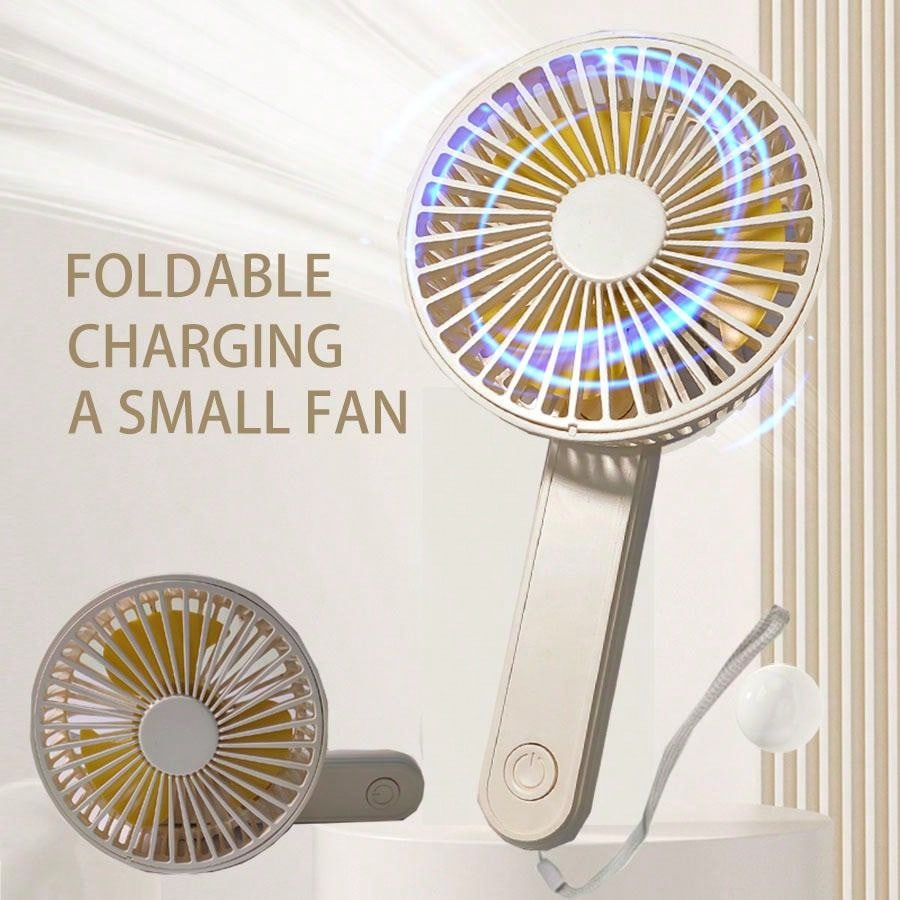 1pc Handheld Foldable Fan With Hanging Strap, White, Portable Mini Fan ...