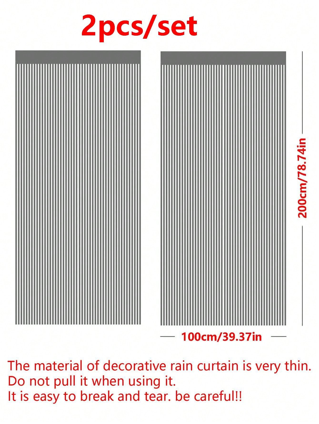 2 Packs 2m Rainbow Rain Silk Curtain Balloon Ceiling Decoration Door ...