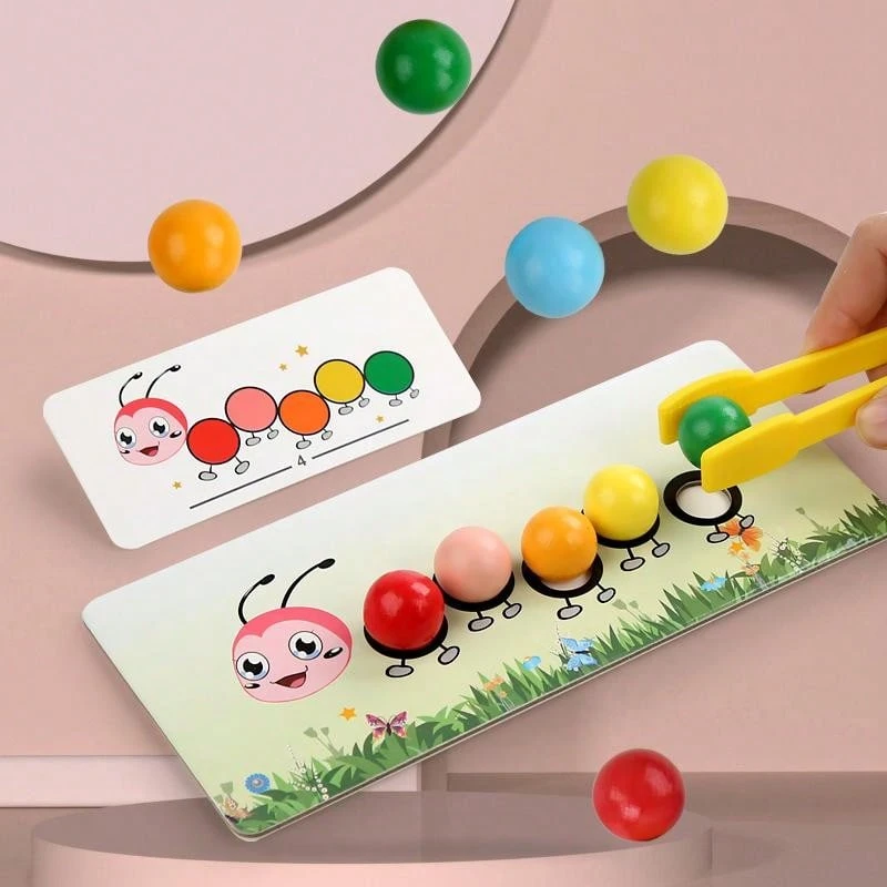 Game Rainbow Clip Bead Puzzle Of Pompon Clip Beads Early Education ...