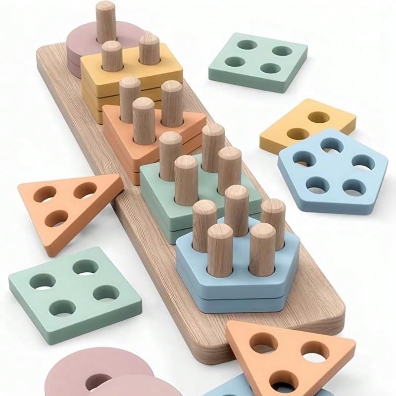 Montessori Toys for 1 2 Year Old Boy and Girl, Shape Sorter Wooden Toys ...