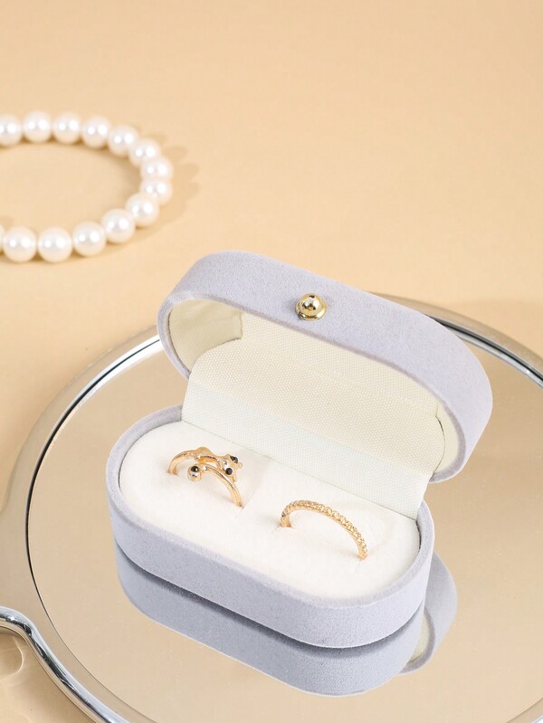 Light Luxury And Portable Gray Velvet Series Jewelry Box | SHEIN USA