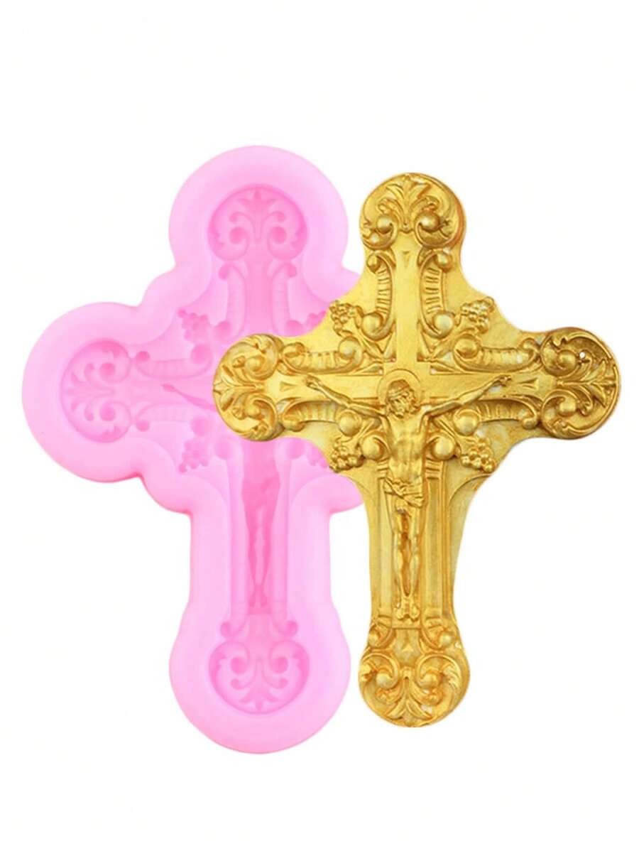 1pc Chalice Cup Baptism Trophy Silicone Mold Cross Fondant Molds Cup ...