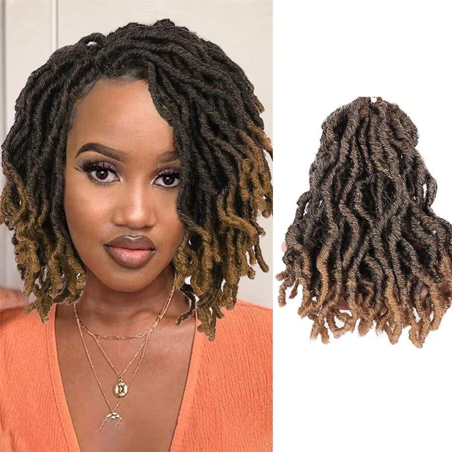8 Inches 1 Packs Pre 20 Strands Faux Locs Crochet Hair Natural Black ...