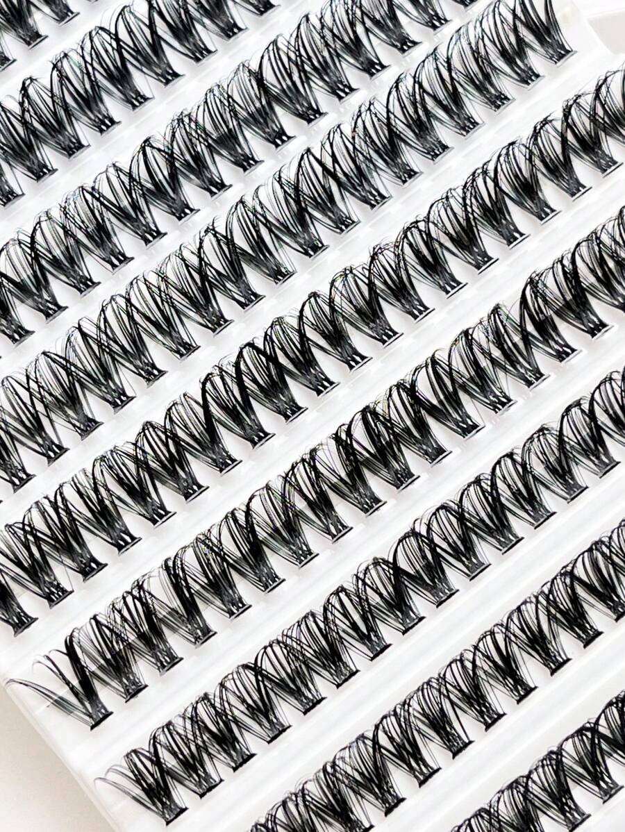 10 Rows 120 Clusters Eyelashes, 30D Mix Full Curled Eyelashes, Natural ...