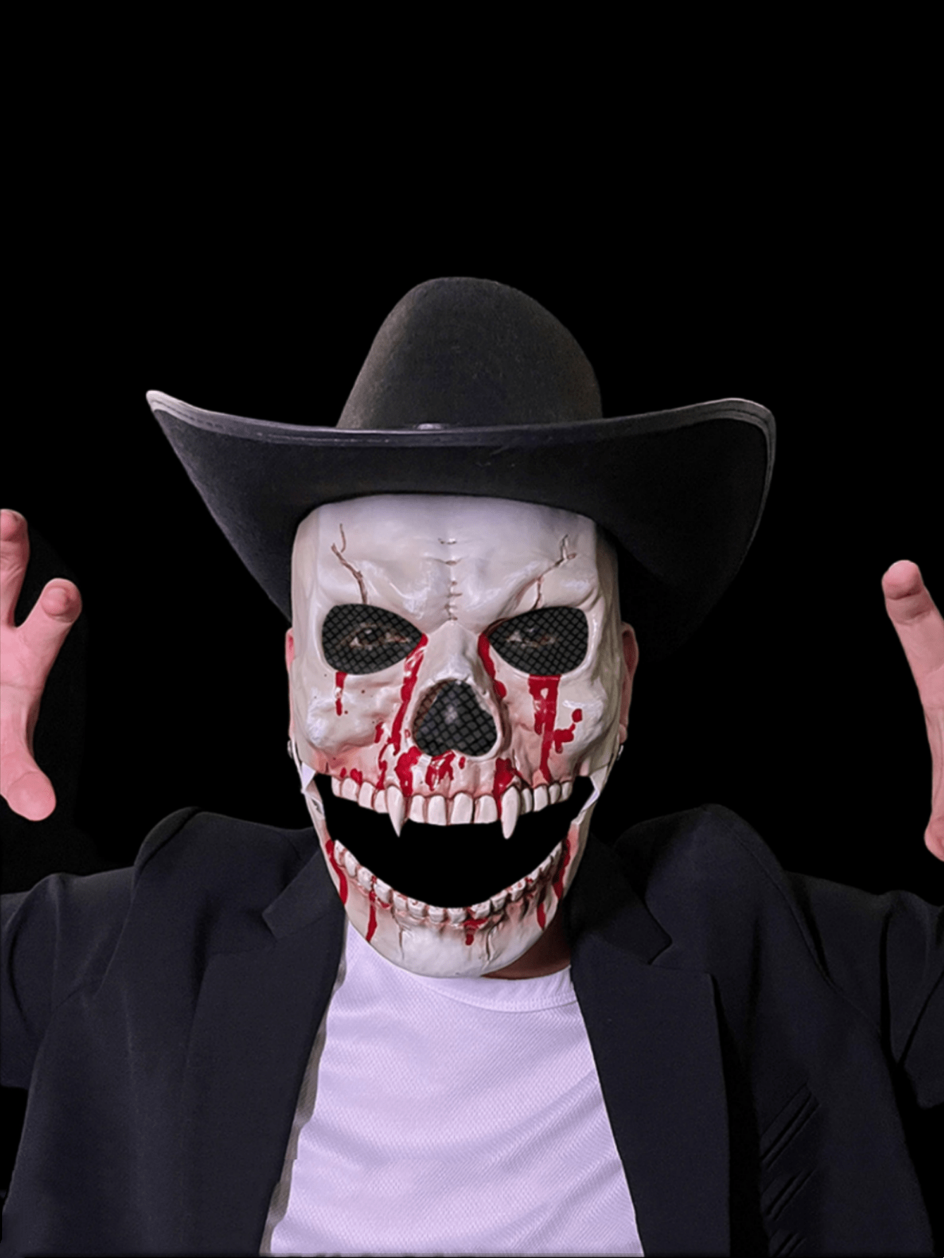 Halloween Realistic Moving Jaw Skeleton Mask, Plastic Costume Prop Mask ...