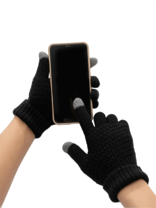 A pair of polychrome warm gloves in women's that can touch screen ...