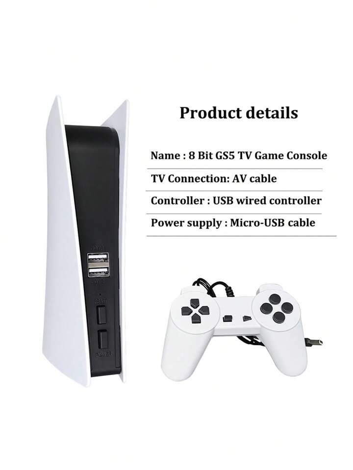 New TV Game Console 8 Bit Game Box with 200 Classic AV Output GS5 Retro Video Mini Game Station ...