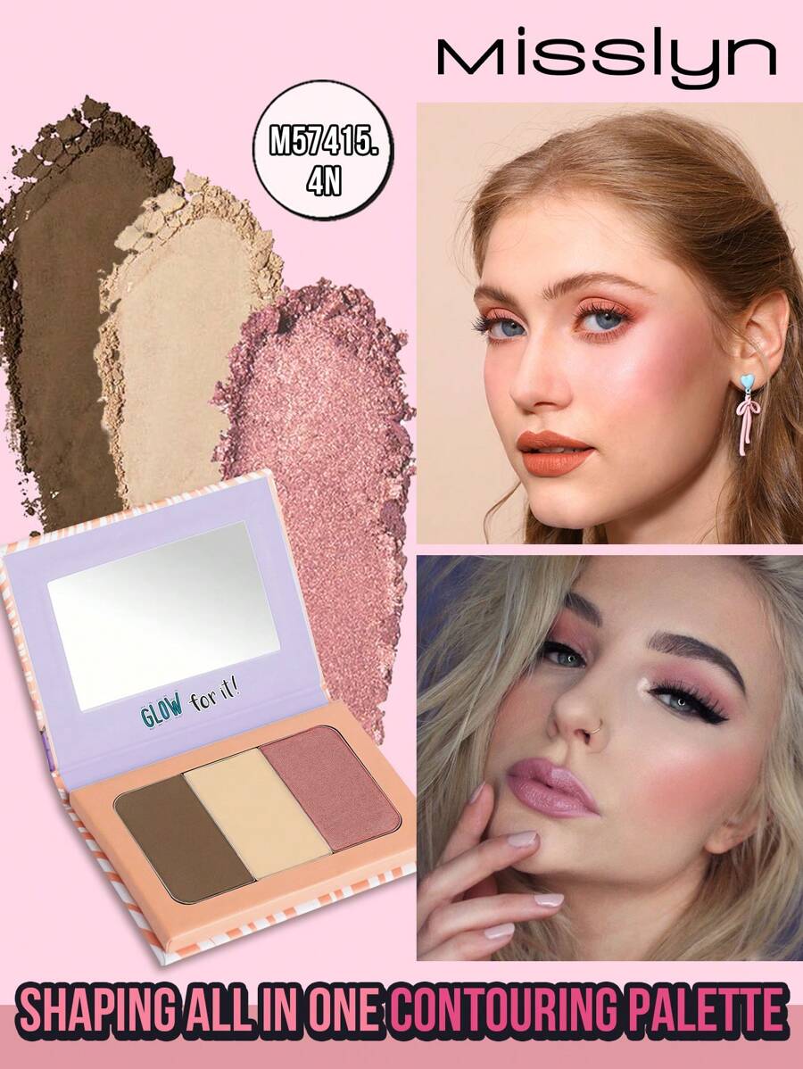MissIyn Three-color contouring palette, highlight shadow, blush, nose ...