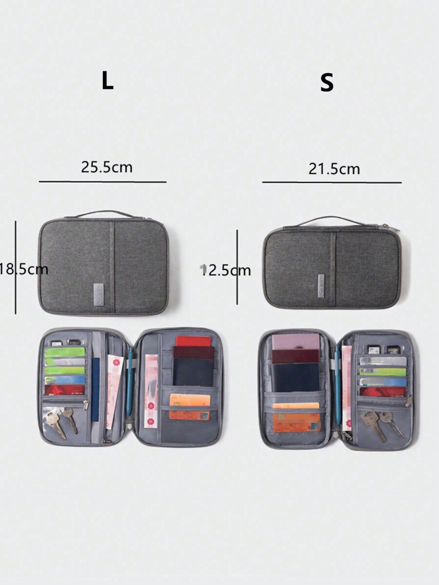 Portable Travel Passport Holder With Multiple Compartments For Cash And ...