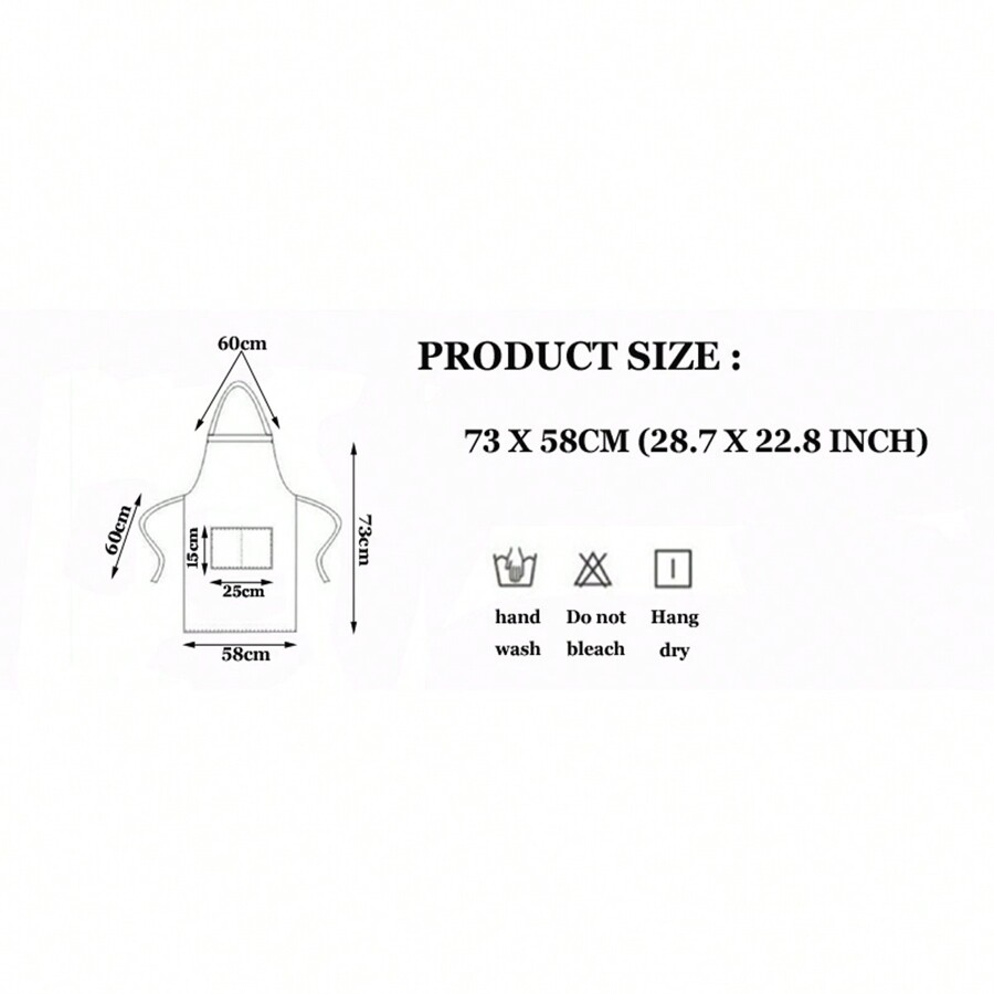 Apron Black With Double Pocket Thickened Stain Resistant Fabric Baking ...