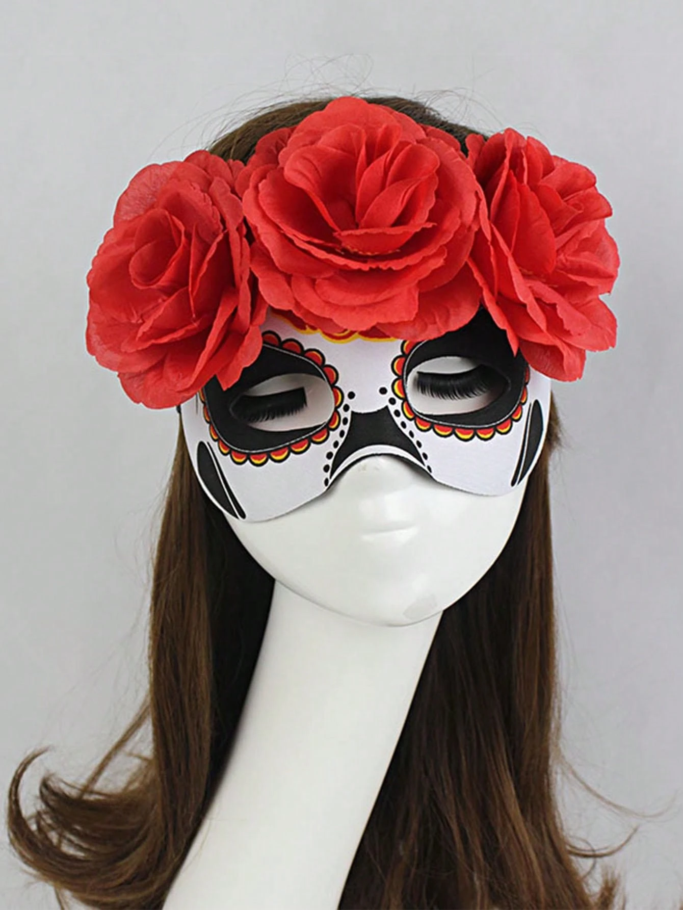 1pc Halloween Flower Mask Couple Half Face Venetian Mask Antique ...