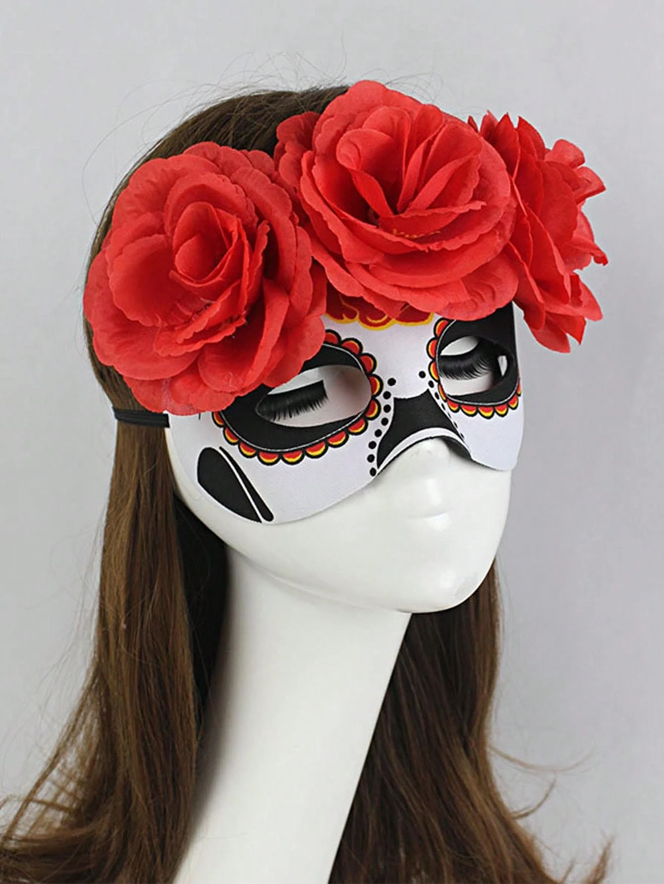 1pc Halloween Flower Mask Couple Half Face Venetian Mask Antique ...