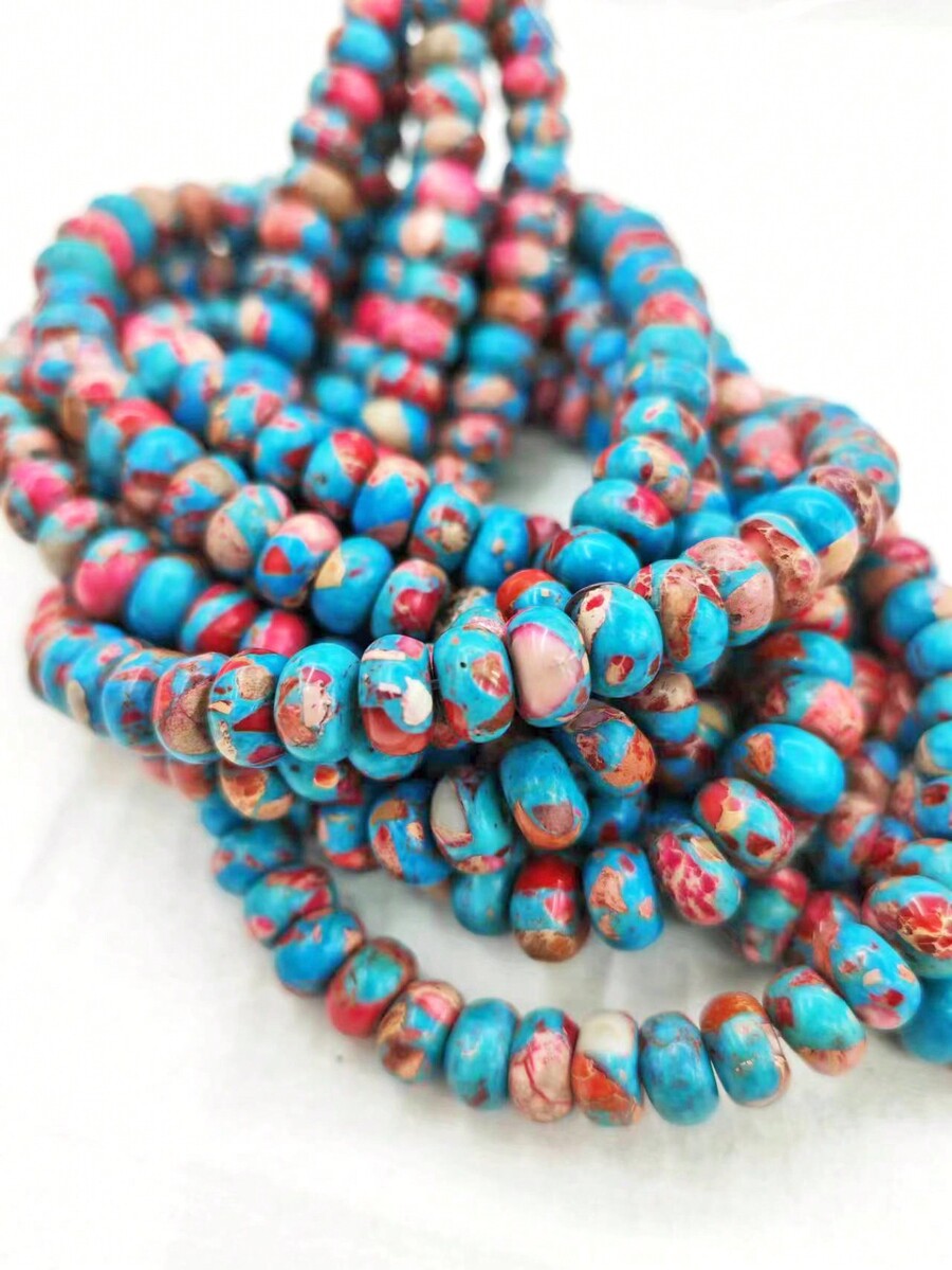 1 String Of 38 Round Abacus Beads Made Of Natural Imperial Stone, Great ...
