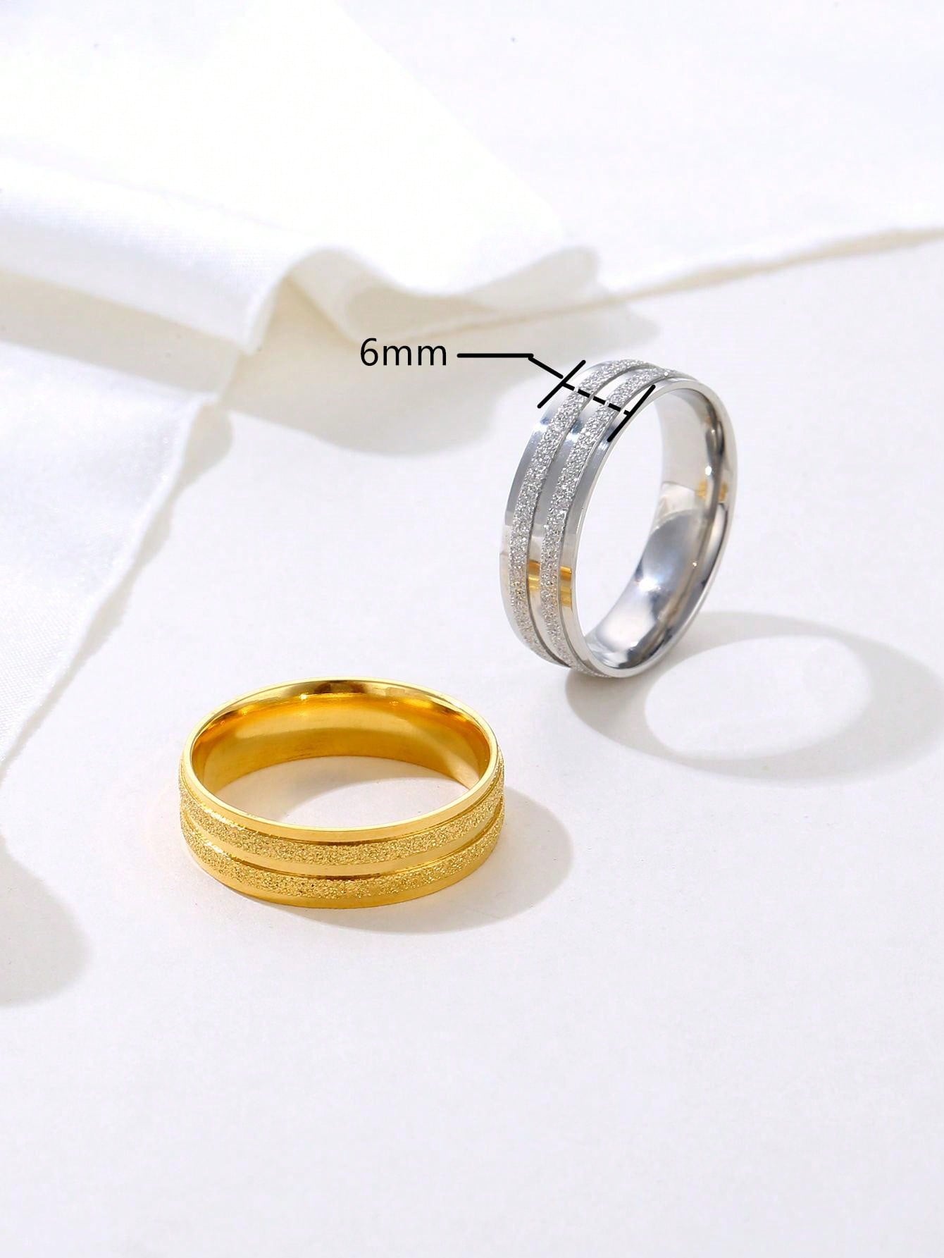 Personality Sand Gold Couple Rings, Men And Women Ring For Couple ...