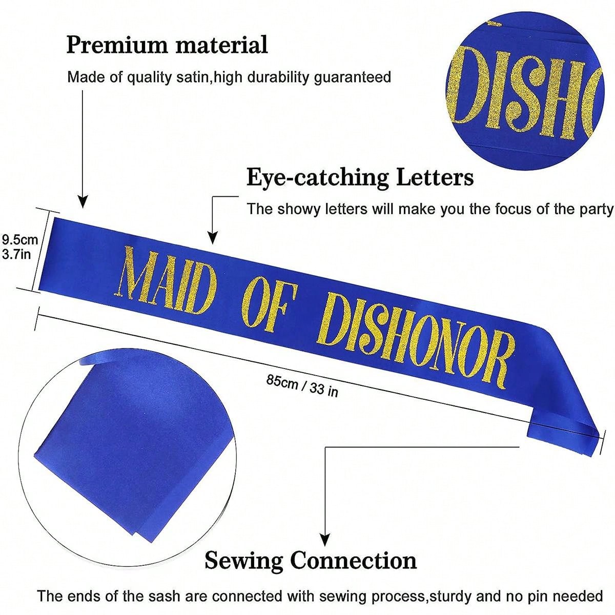 12 Packs Bachelorette Sashes, Royal Blue Team Bride Bridesmaid Sashes ...