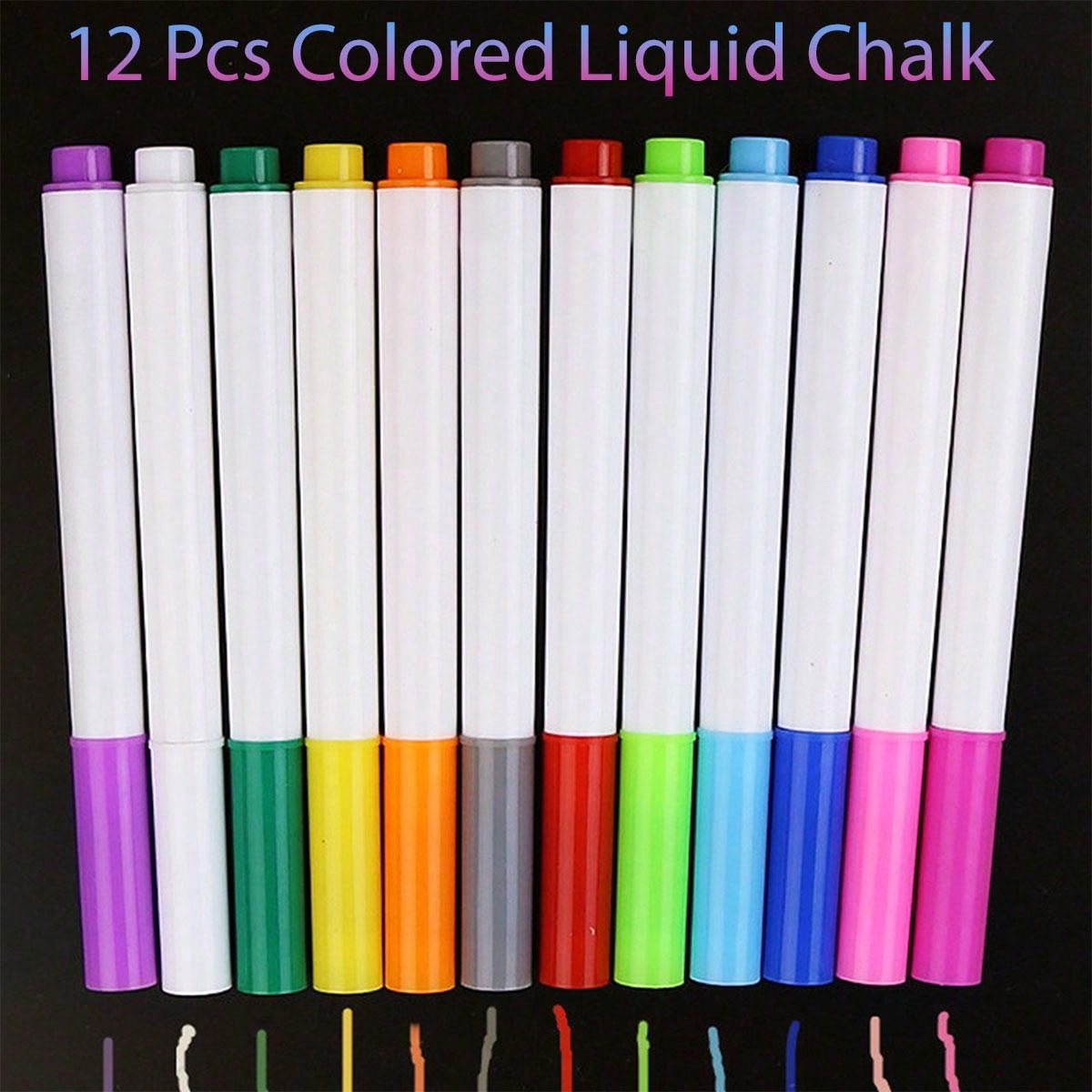 12 Pcs/Set Erasable White Liquid Chalk Dust-Free Chalk Pens For LED ...