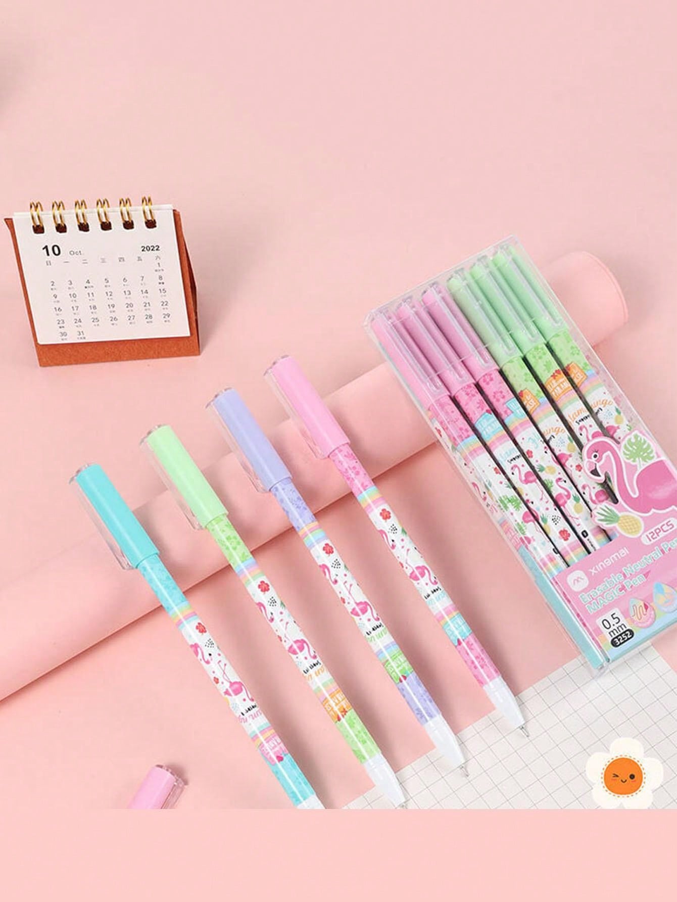 A Set Of 12 Erasable Gel Pens, Blue, Students' High-looking Calligraphy ...