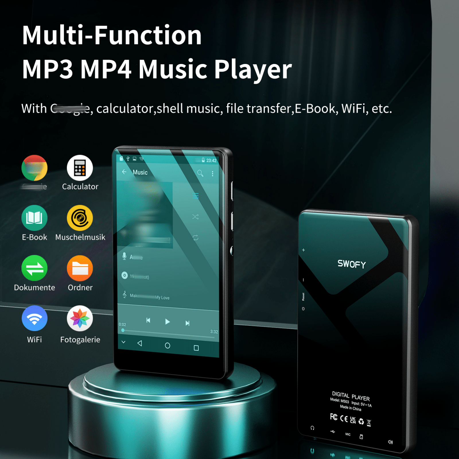 Mp3/mp4 Portátil Jogador 80GB Com Wi-Fi , 4.0- Polegadas Ecrã Táctil ...
