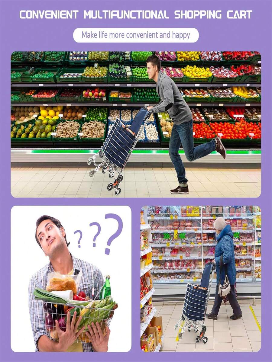 Valentine'S Day Grocery Cart On Wheels,Folding Shopping Cart With ...