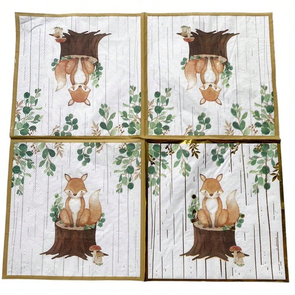 20pcs Woodland Animal Creatures Luncheon Napkins Disposable Paper Pack ...