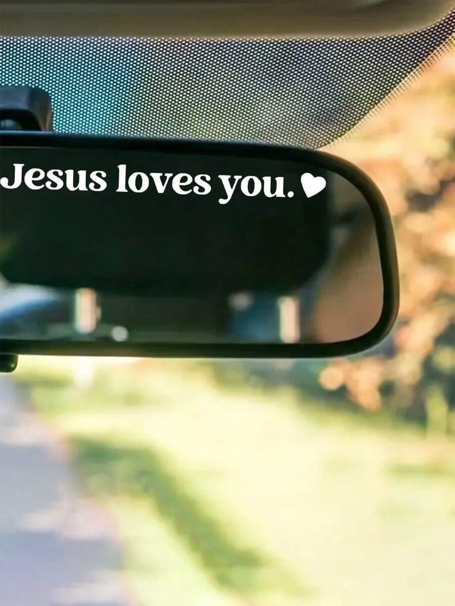 1pc "Jesus Loves You " Car Stickers, English Love Stickers, Safety ...