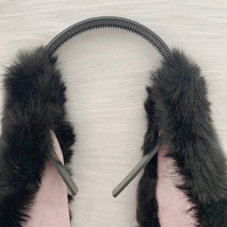 Rabbit Ear Hair Accessories For Cosplay, Handmade Plush Hairband With ...