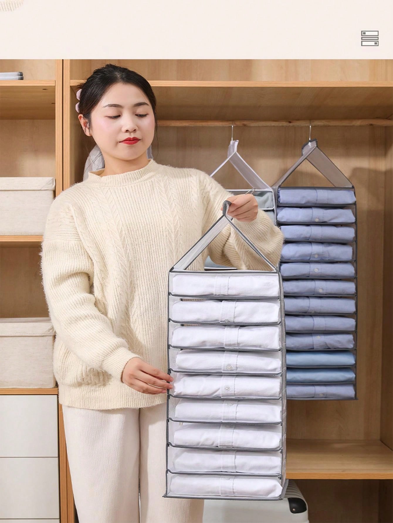 Hanging Closet Organizer Bag With Multiple Compartments And Ultra-long ...