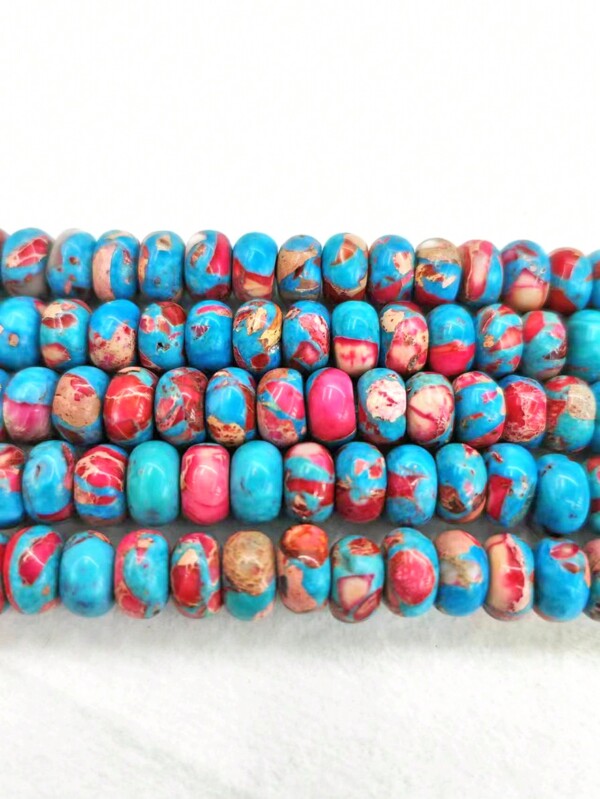 1 String Of 38 Round Abacus Beads Made Of Natural Imperial Stone, Great ...