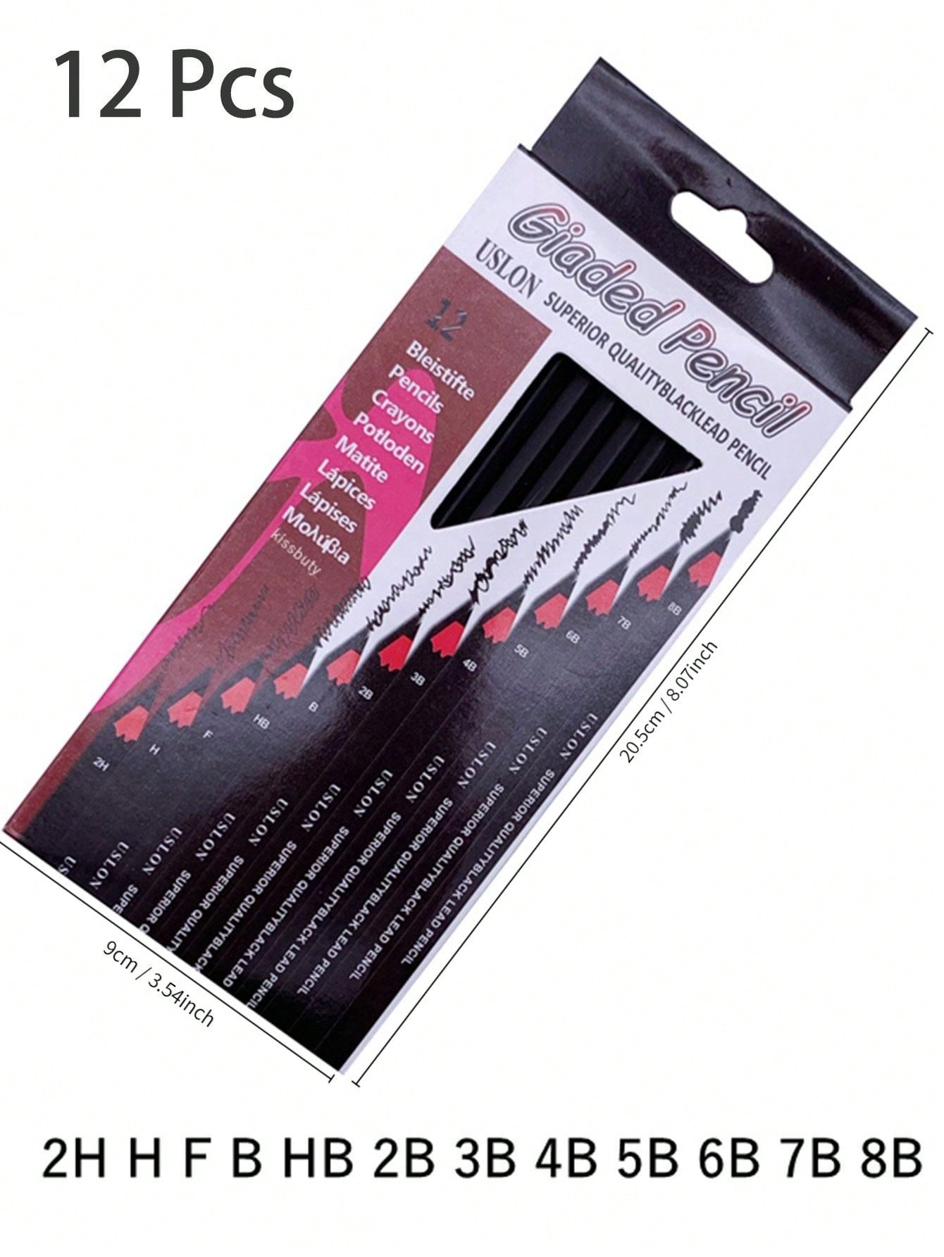 12 PCS/LOT Art Pencils Graphite Shading Pencils for Beginners & Pro ...