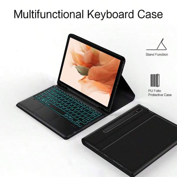 Backlit TrackPad Keyboard Case Book Cover For Galaxy Tab S8+ / S7 FE ...