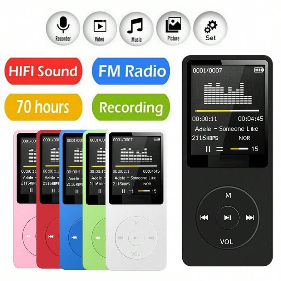 1pc Bluetooth MP3 Player With Screen, Compact Portable Music Player For ...