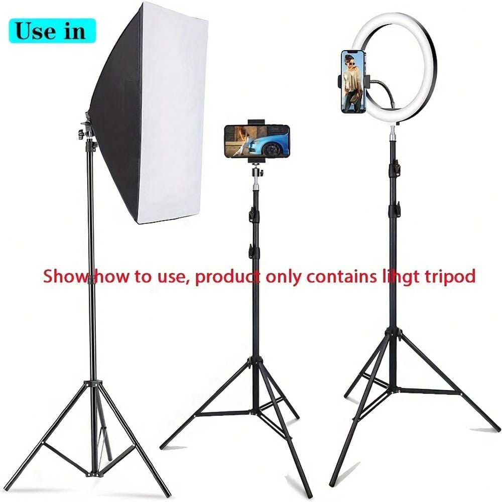 Light Stand 6.3FT/160CM Adjustable Air-Cushioned Metal Photography ...