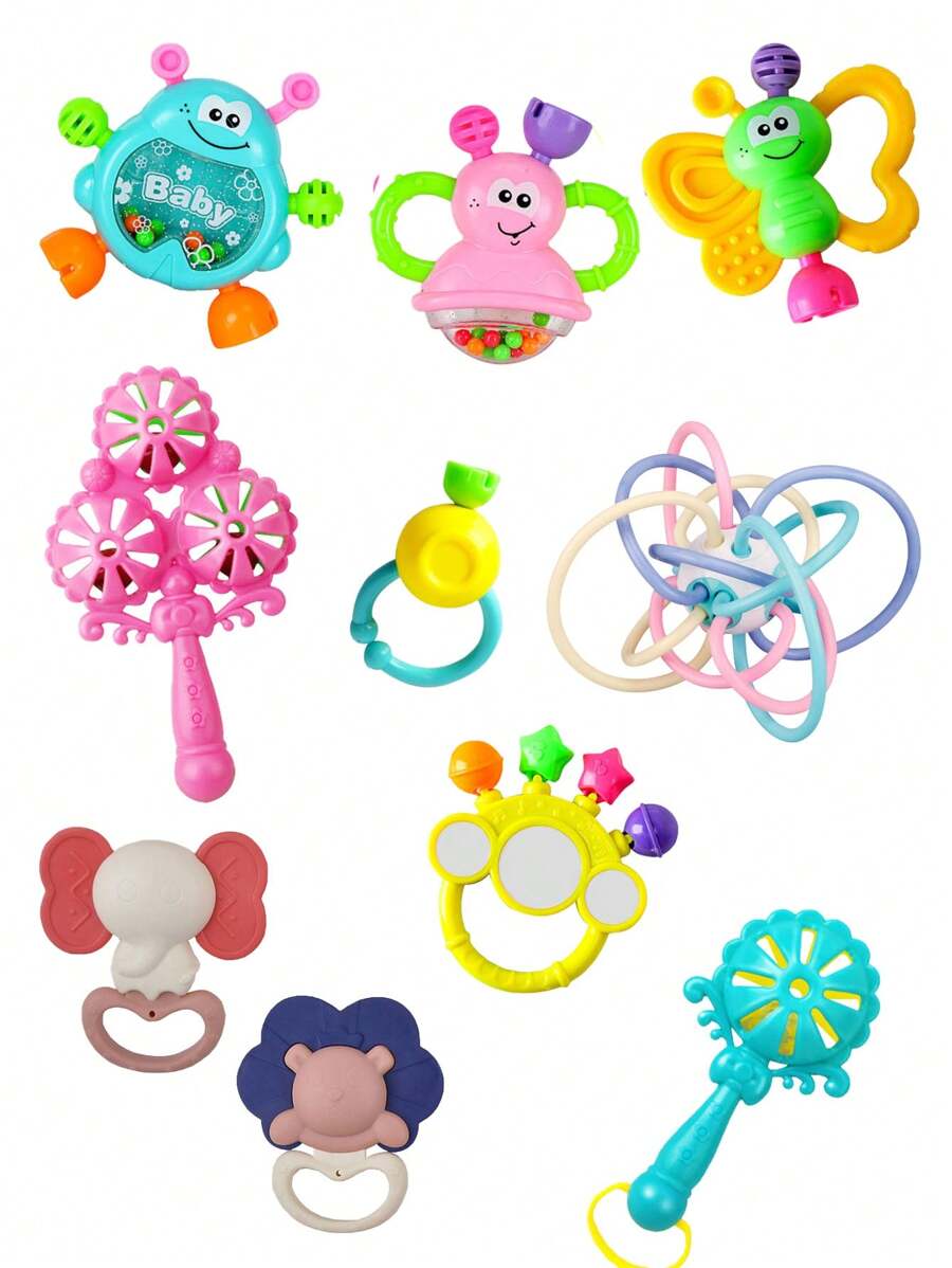 Christmas Decoration 10pcs/Set Baby Rattles Toys Set, Infant Grab N ...