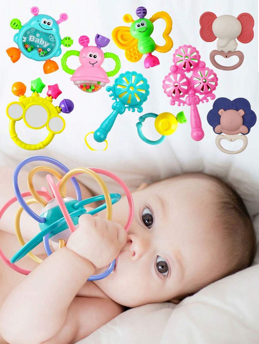 Christmas Decoration 10pcs/Set Baby Rattles Toys Set, Infant Grab N ...