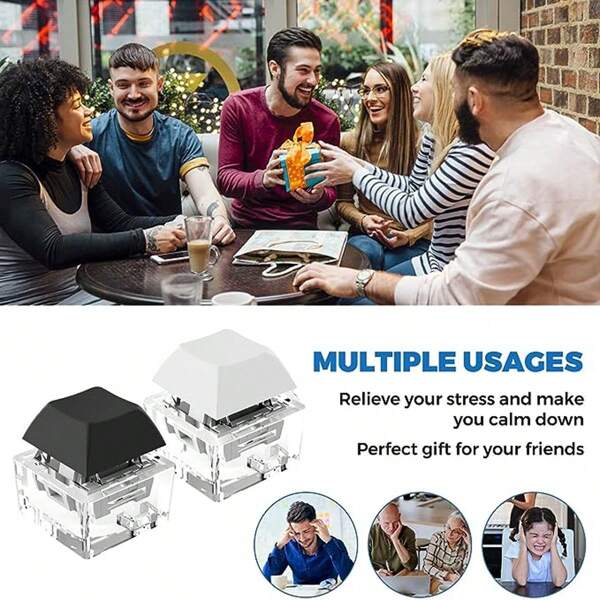 1pc Keyboard Styled Fidget Toy Keychain For Stress Relief And Anxiety ...