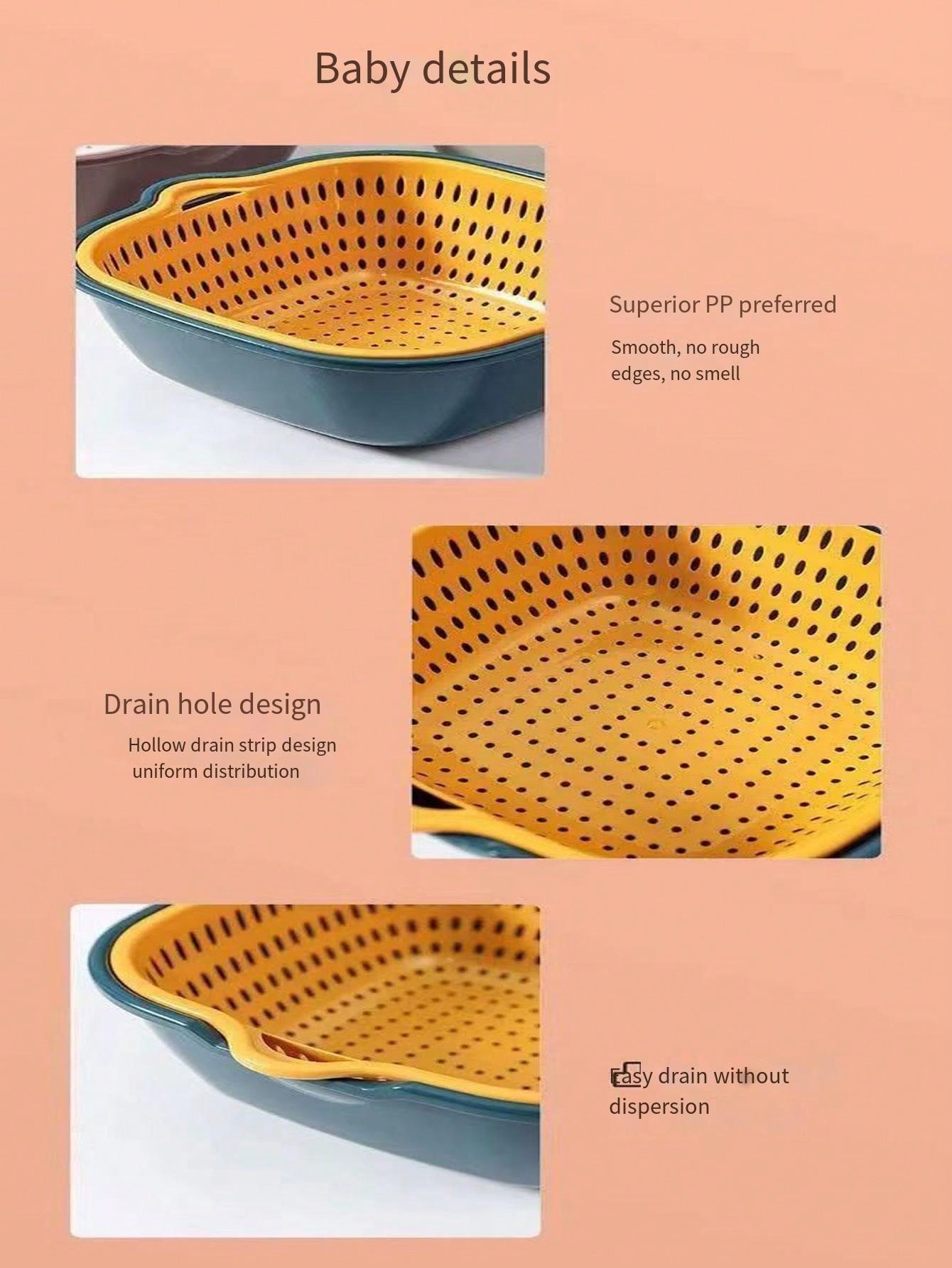 Large Set Of 6 Blue & Yellow Storage Baskets | SHEIN USA