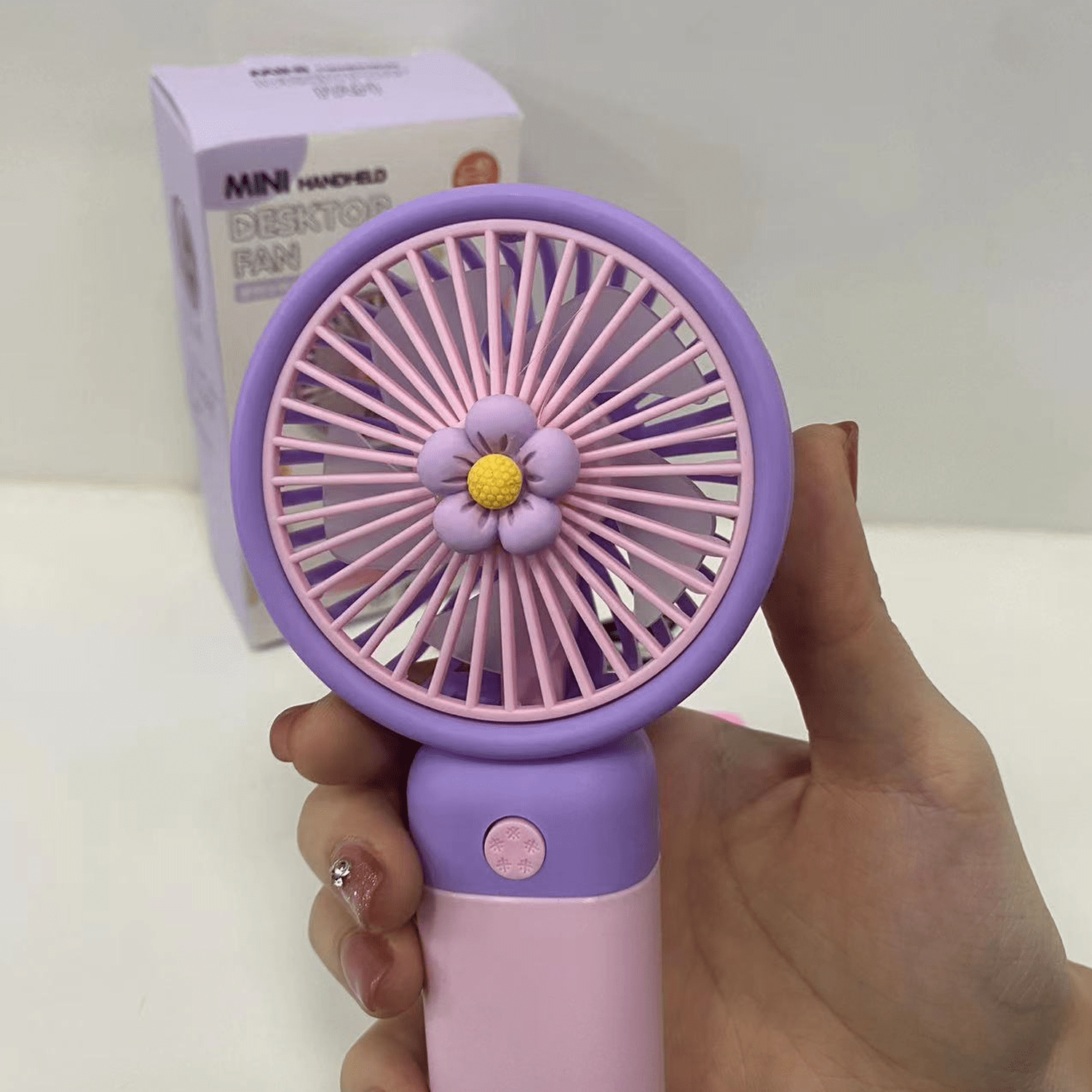 Handheld Cartoon Cute USB Charging Mini Fan Outdoor Portable Office ...