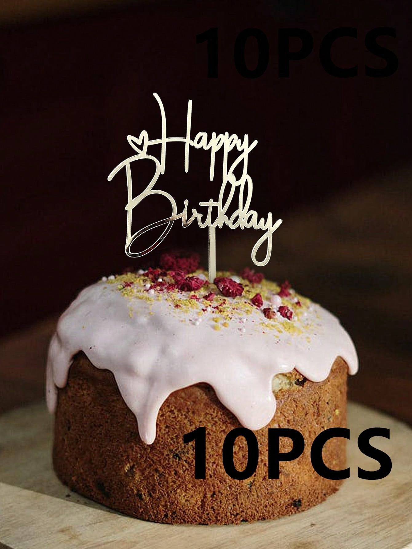 10PCS Happy Birthday Cake Topper Star Birthday Cake Topper Happy ...