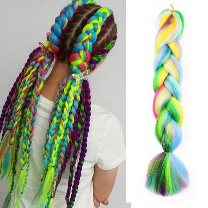Rainbow Box Braids